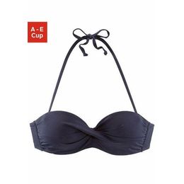 s.Oliver Bandeau-Bikini-Top 'Spain' blau Gr. 42 Cup C. Mit B&uuml;gel Und Mit Seitlichen St&auml;bchen