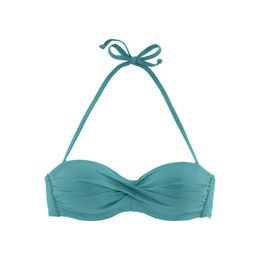 s.Oliver Bandeau-Bikini-Top 'Spain' blau Gr. 38 Cup B. Mit B&uuml;gel Und Mit Seitlichen St&auml;bchen