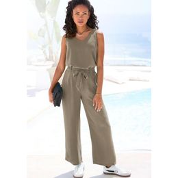 VIVANCE BY LASCANA Schlupfhose 'mit weitem Bein und bequemer Passform' gr&uuml;n Gr. 40 f&uuml;r Damen. Figurumspielend