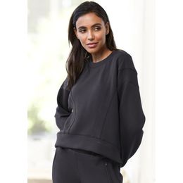 French Connection Sweatshirt schwarz Gr. 36/38 f&uuml;r Damen. Rundhals und Logodruck. Bequem. Nachhaltig.