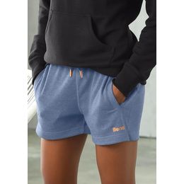 BENCH. LOUNGEWEAR Relaxshorts mehrfarbig Gr. 36/38 f&uuml;r Damen. Mit Logoschriftzug, Logodruck. Basic. Nachhaltig.