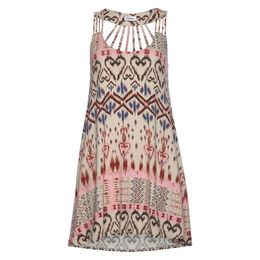 Buffalo Strandkleid 'mit besonderem Tr&auml;gerdesign und Ethnoprint' mehrfarbig Gr. 34 f&uuml;r Damen. Rundhals und Allover-Druck. Figurumspielend. Nachhaltig.