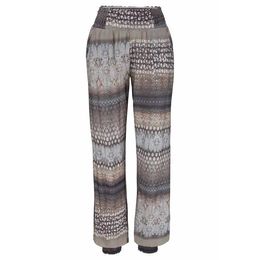 Buffalo Strandhose 'aus angenehmer Viskose' mehrfarbig Gr. 34 f&uuml;r Damen. Mit Allover-Druck. Figurumspielend