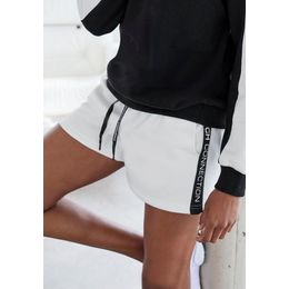 French Connection Sweatshorts wei&szlig; Gr. 36/38 f&uuml;r Damen. Mit Bindeband, Logoschriftzug, Logodruck. L&auml;ssig Geschnitten. Nachhaltig.