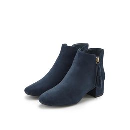 Lascana Stiefelette blau Gr. 35 f&uuml;r Damen. Mit Quasten