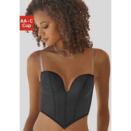 VIVANCE Corsage ', Push-up-BH, BH mit transparenten Tr&auml;gern' schwarz Gr. 70 Cup AA f&uuml;r Damen. Figurbetont