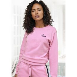 Vivance Sweatshirt pink Gr. 36/38 f&uuml;r Damen. Rundhals und Druck, Print. L&auml;ssig Geschnitten. Nachhaltig.