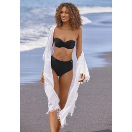 Sunseeker Highwaist-Bikini-Hose 'Loretta' schwarz Gr. 38. Mit Zierg&uuml;rtel, Zierringe