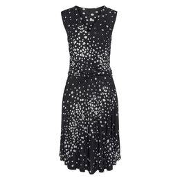 VIVANCE BY LASCANA Jerseykleid 'mit Punktedruck und V-Ausschnitt' mehrfarbig Gr. 42 f&uuml;r Damen. Mit V-Ausschnitt. Figurumspielend. Nachhaltig.