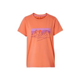 Tchibo - T-Shirt mit Print - Damen - Gr. L - orange/print