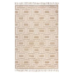 Flair Rugs Woll-Teppich "Kerra" in Creme/ Beige - 58% | Gr&ouml;&szlig;e 120x170 cm |