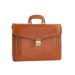 ORE10 Leder-Businesstasche "Napoli" in Hellbraun - (B)41 x (H)31 x (T)18 cm - 78% | Herrentaschen