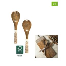 Ethnical Life 2tlg. Set: Salatbesteck in Braun/ Beige - (L)30 cm - 50% | Gedeckter-tisch
