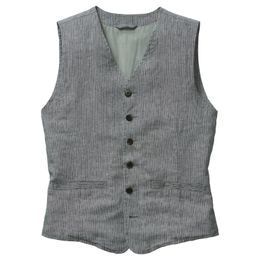 PIKE BROTHERS Herren-Hauler-Vest gestreift S Grau-Wei&szlig;