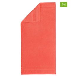 Egeria 3er-Set: G&auml;stehandt&uuml;cher in Koralle - 15% | Gr&ouml;&szlig;e 30x50 cm | Badtextilien