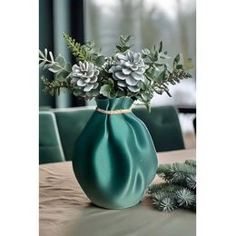 ABERTO DESIGN Vase in Petrol - (H)20 cm - 64% | Kerzen-vasen