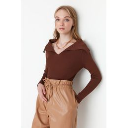 Trendyol Pullover in Braun - 55% | Gr&ouml;&szlig;e M | Damen-pullover-cardigans
