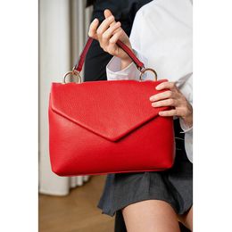 Victor & Hugo Paris Leder-Henkeltasche "Yuna" in Rot - (B)31 x (H)22 x (T)10 cm - 74% | Damen-taschen