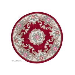 Flair Rugs Woll-Teppich in Rot/ Creme - 63% | Gr&ouml;&szlig;e 120x120 cm |