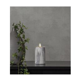 BEST SEASON LED-Kerze "Flame Marble" in Grau - (H)15 x &Oslash; 7,5 cm - 12% | Kerzen-vasen