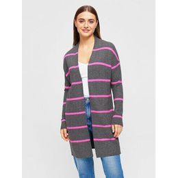 miss goodlife Cardigan in Grau/ Pink - 74% | Gr&ouml;&szlig;e M | Damen-pullover-cardigans