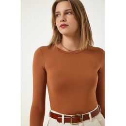 Happiness Istanbul Longsleeve in Camel - 55% | Gr&ouml;&szlig;e 38 | Damen-tops