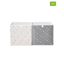 lamino 2er-Set: Boxen in Grau/ Wei&szlig; - (B)33 x (H)33 x (T)33 cm - 50% | Kisten-koerbe