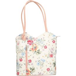 ORE10 Leder-Schultertasche in Wei&szlig;/ Rosa - (B)27 x (H)30 x (T)9 cm - 76% | Damen-taschen