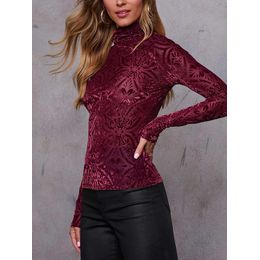 Milan Kiss Longsleeve in Bordeaux - 62% | Gr&ouml;&szlig;e XL | Damen-tops