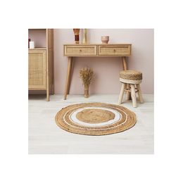 Ethnical Life Jute-Teppich in Beige - &Oslash; 90 cm - 62% |
