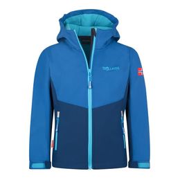 Trollkids Softshelljacke "Kristiansand" in Blau - 41% | Gr&ouml;&szlig;e 104 | Kinder-outdoor-jacken
