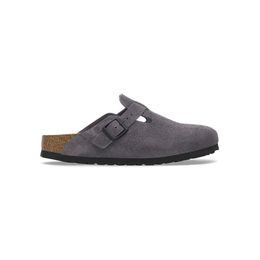 Birkenstock Leder-Clogs "Boston Leve" in Grau - 46% | Gr&ouml;&szlig;e 41 | Herren-hausschuhe