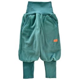 LiVi Fleece-Streetjogger "Dustygreen" in T&uuml;rkis - 32% | Gr&ouml;&szlig;e 116/122 | Babyhosen