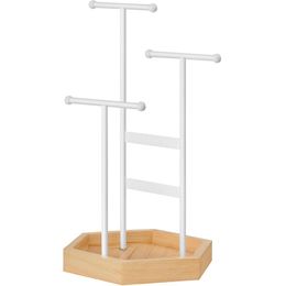 Songmics Schmuckst&auml;nder in Wei&szlig;/ Hellbraun - (B)20,5 x (H)36 x (T)18 cm - 23% | Schmuckkaesten