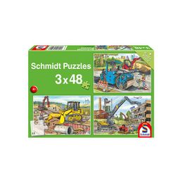 Schmidt Spiele 3x 48tlg. Puzzle "Meine liebsten Baustellenfahrzeuge" - ab 4 Jahren - 27% | Gesellschaftsspiele