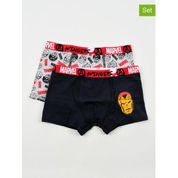 Avengers 2er-Set: Boxershorts "Avengers Classic" in Schwarz/ Hellgrau/ Rot - 57% | Gr&ouml;&szlig;e 116-128 | Kinder-waesche