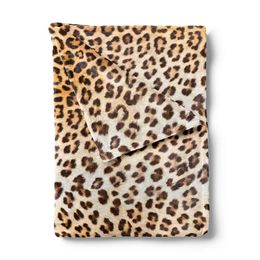 Zo!Home Plaid "Leopard" in Braun/ Beige - 46% | Gr&ouml;&szlig;e 140x200 cm | Decken