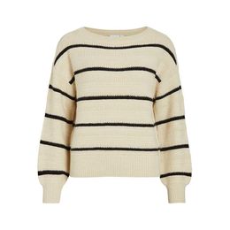 Vila Pullover in Creme/ Schwarz - 64% | Gr&ouml;&szlig;e L | Damen-pullover-cardigans