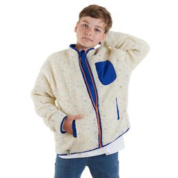 Denokids Fleecejacke in Creme/ Blau - 60% | Gr&ouml;&szlig;e 134 | Kids-fleecejacken-fleecepullover