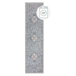 Flair Rugs Kurzflor-Teppich "Windsor" in Gr&uuml;n/ Blau/ Beige - 56% | Gr&ouml;&szlig;e 60x230 cm |