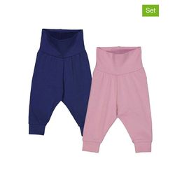 Fred's World by GREEN COTTON Fred ́s World by GREEN COTTON 2er-Set: Sweathosen "Alfa" in Dunkelblau/ Rosa - 77% | Gr&ouml;&szlig;e 80 | Babyhosen