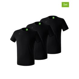 Erima 3er-Set: Shirts in Schwarz - 45% | Gr&ouml;&szlig;e 152 | Kinder-oberteile