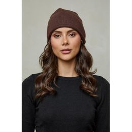 Soft Cashmere M&uuml;tze in Dunkelbraun - 49% | Damen-muetzen-caps