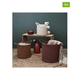 Ethnical Life 3er-Set: Aufbewahrungsk&ouml;rbe in Terracotta/ Hellbraun/ Creme - 55% | Kisten-koerbe