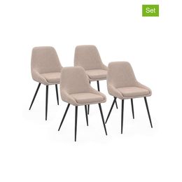 IDOMYA Factory 4er-Set: Esszimmerst&uuml;hle "Ornella" in Beige - (B)47,5 x (H)79 x (T)54 cm - 65% | Sitzmoebel