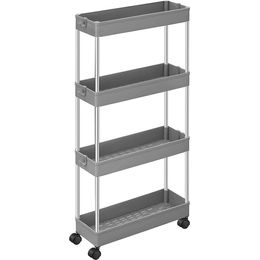 Songmics K&uuml;chenwagen in Hellgrau/ Silber - (B)40 x (H)88 x (T)12,5 cm - 20% | Regale