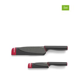 Joseph Joseph JosephJoseph 2tlg. Messer-Set "Slice&Sharpen" in Rot/ Schwarz - 15% | Kuechenhelfer