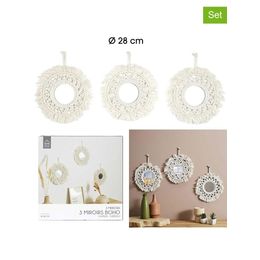 Ethnical Life 3er-Set: Spiegel ''Boho'' in Creme - &Oslash; 28 cm - 58% | Spiegel