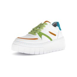 Gabor Leder-Sneakers in Wei&szlig;/ Bunt - 65% | Gr&ouml;&szlig;e 37,5 | Damen-sneakers