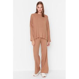 Trendyol 2tlg. Outfit in Camel - 62% | Gr&ouml;&szlig;e M | Damen-pullover-cardigans
